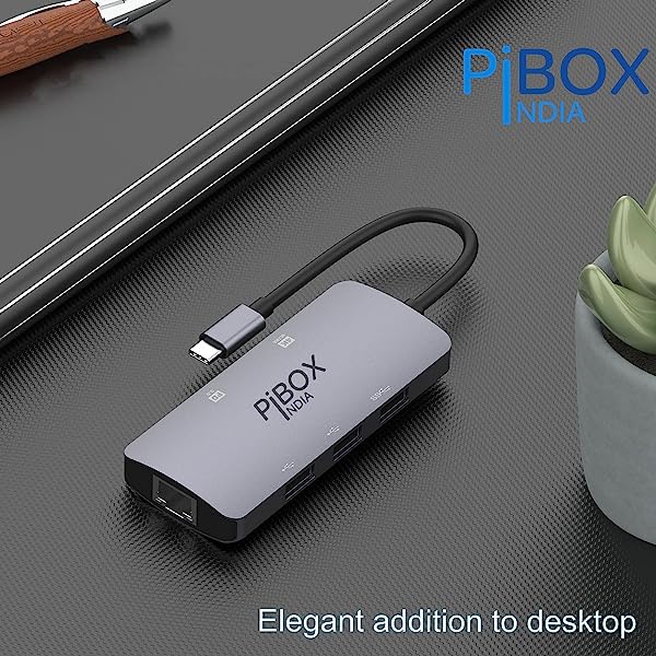 USB C Hub Dock - PiBOX India 6 in 1 Aluminum Type C Adapter with HDCP Support 4K HDMI Port ...