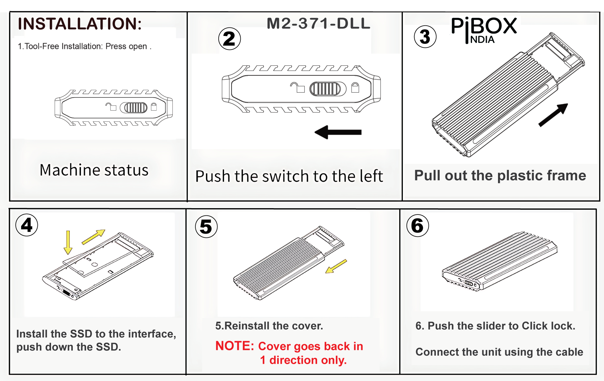 NVME M2 LED Enclosure, PiBOX India NVMe / NGFF SATA Dual SSD Enclosure - USB 3.2 10Gbps, Tool ...