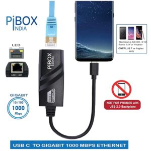 pibox India USB C to Ethernet, RJ45 to USB C Thunderbolt 3/Type-C ...