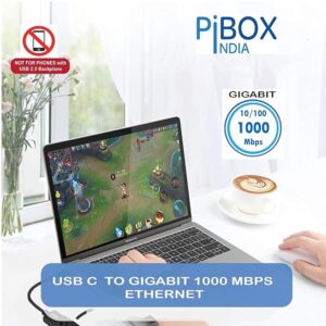 pibox India USB C to Ethernet, RJ45 to USB C Thunderbolt 3/Type-C ...