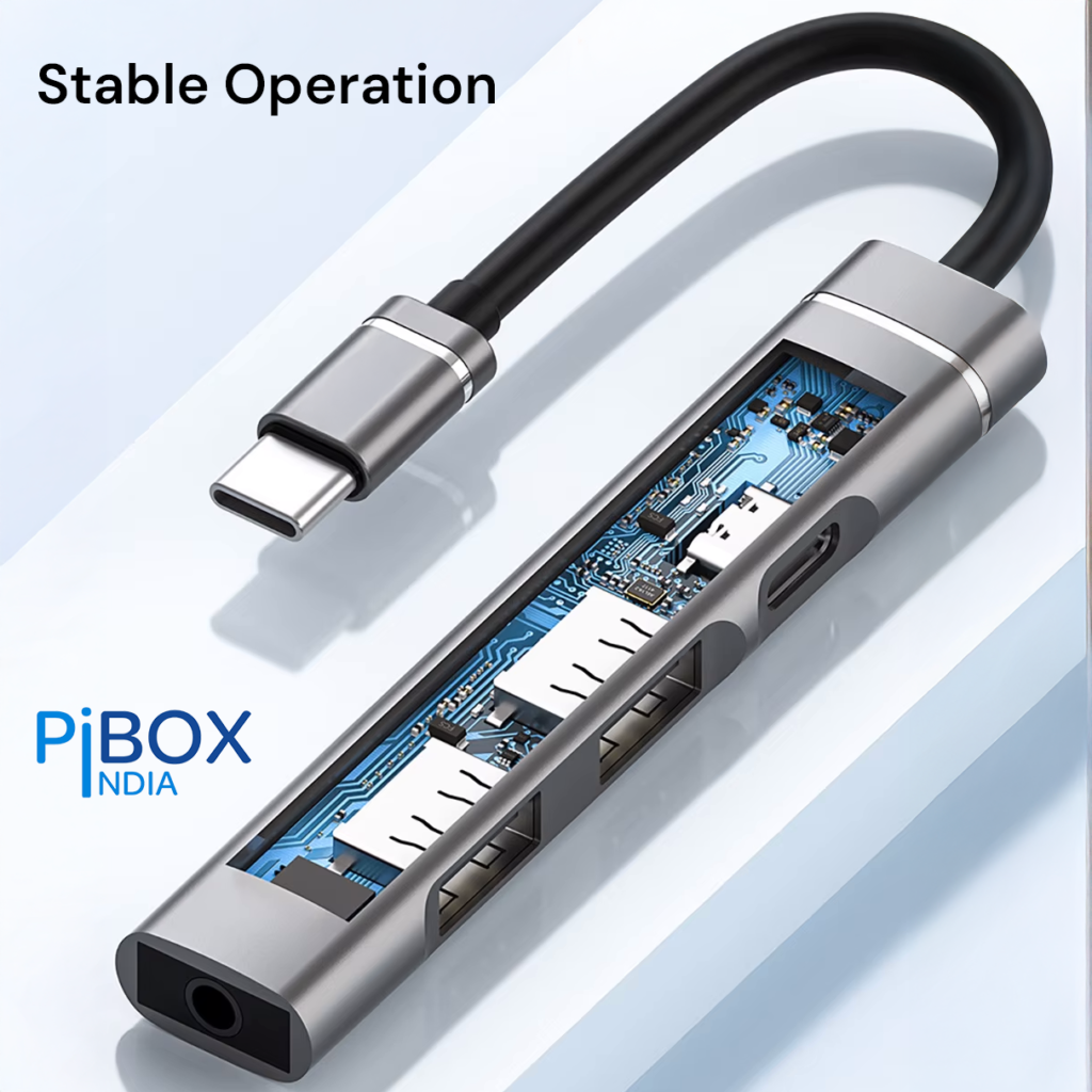PiBox India 4-in-1 USB C Hub with 3.5mm Audio Jack PD Charging ...