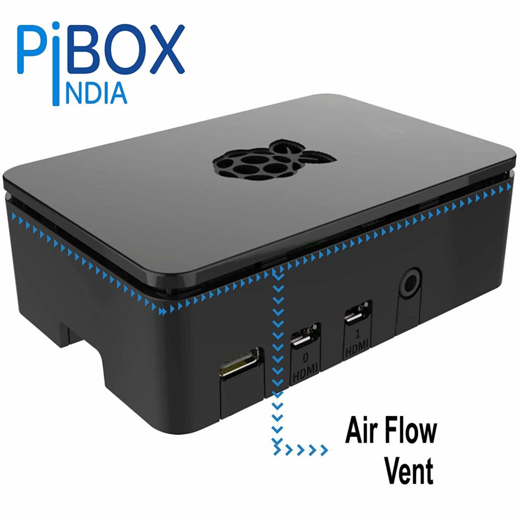 PiBOX India Raspberry Pi 4 Case 1Gb, 2GB, 4GB Black, Raspberry Pi 4 ...