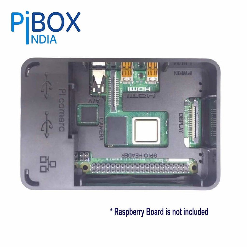 PiBOX India Raspberry Pi 4 Case 1Gb, 2GB, 4GB Black, Raspberry Pi 4 ...